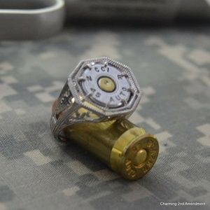 charming 2nd amendment | Jewelry | Size 7 Sterling Silver 45 Caliber ...